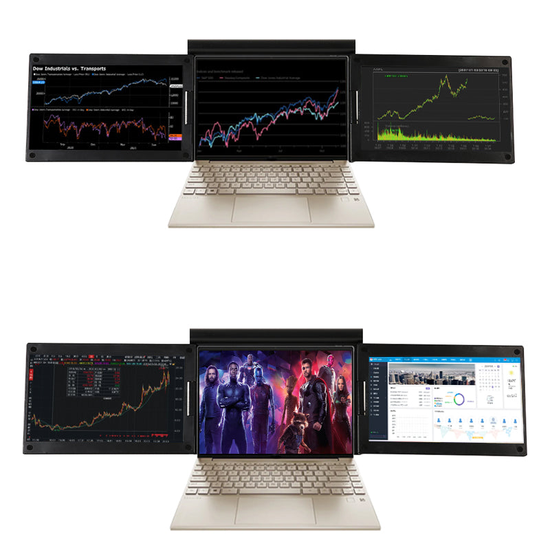 NikkoTech Dual Portable Tri Fold Monitor Screen Extender For Laptop ...