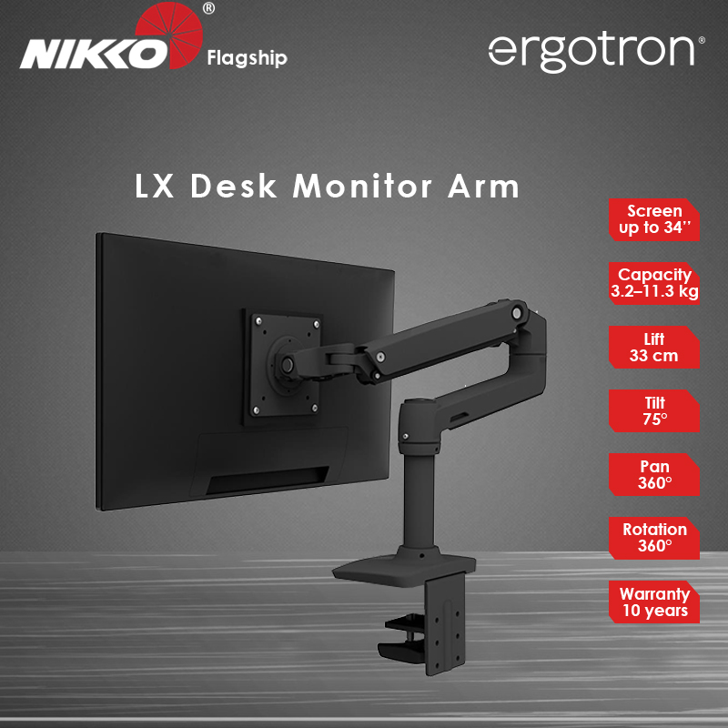 Ergotron LX Desk Monitor Arm Desk Mount LCD Arm – Nikkotech